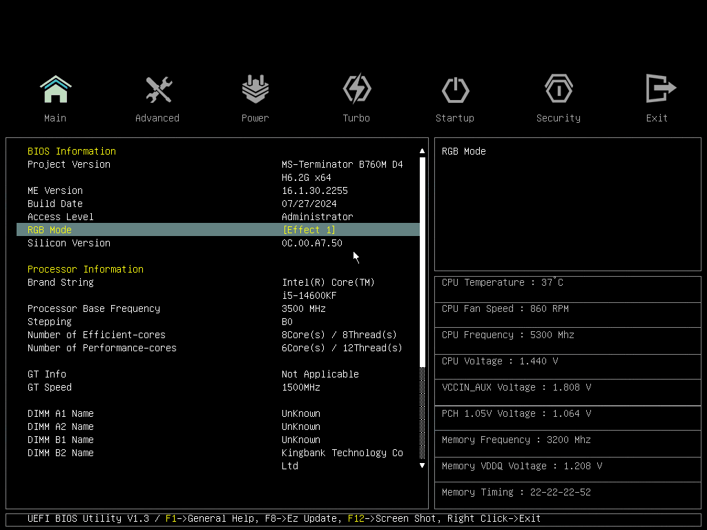 铭瑄 MAXSUN MS-终结者 B760M D4 +14600KF BIOS设置满睿频 – 深圳 电脑装机 包年维护 137 1529 2615